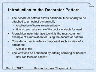 Design patterns structuralpatterns(thedecoratorpattern) | PPT