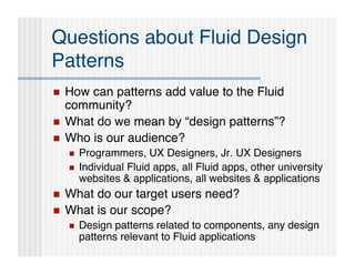 Fluid Design Pattern Library | PDF