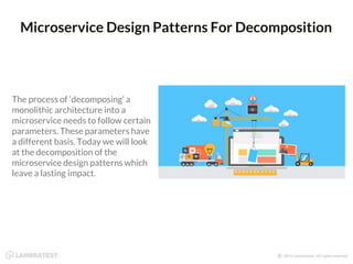 Design Patterns for Micro Service Architecture | PPTX