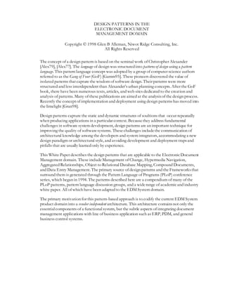 Design Patterns in Electronic Data Management | PDF