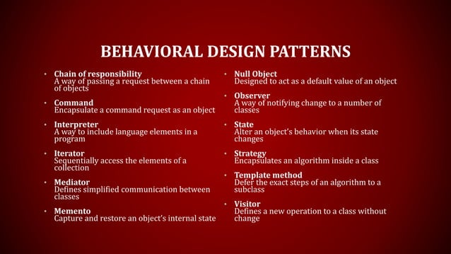Design Patterns In Object Oriented Analysis And Design Ppt 