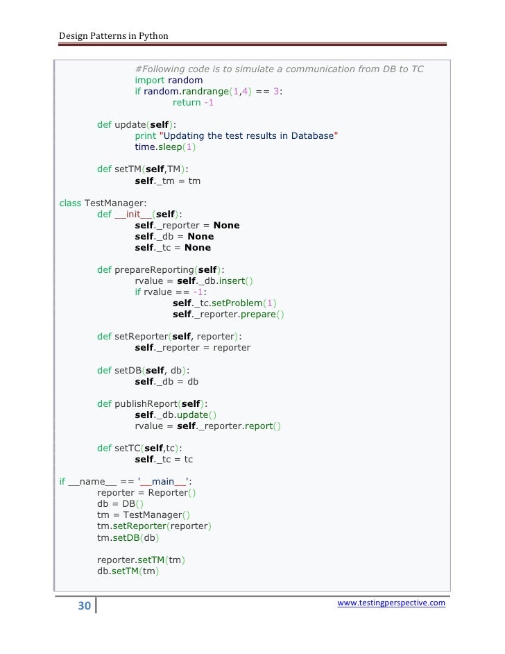 Design Patterns In Python V0.1