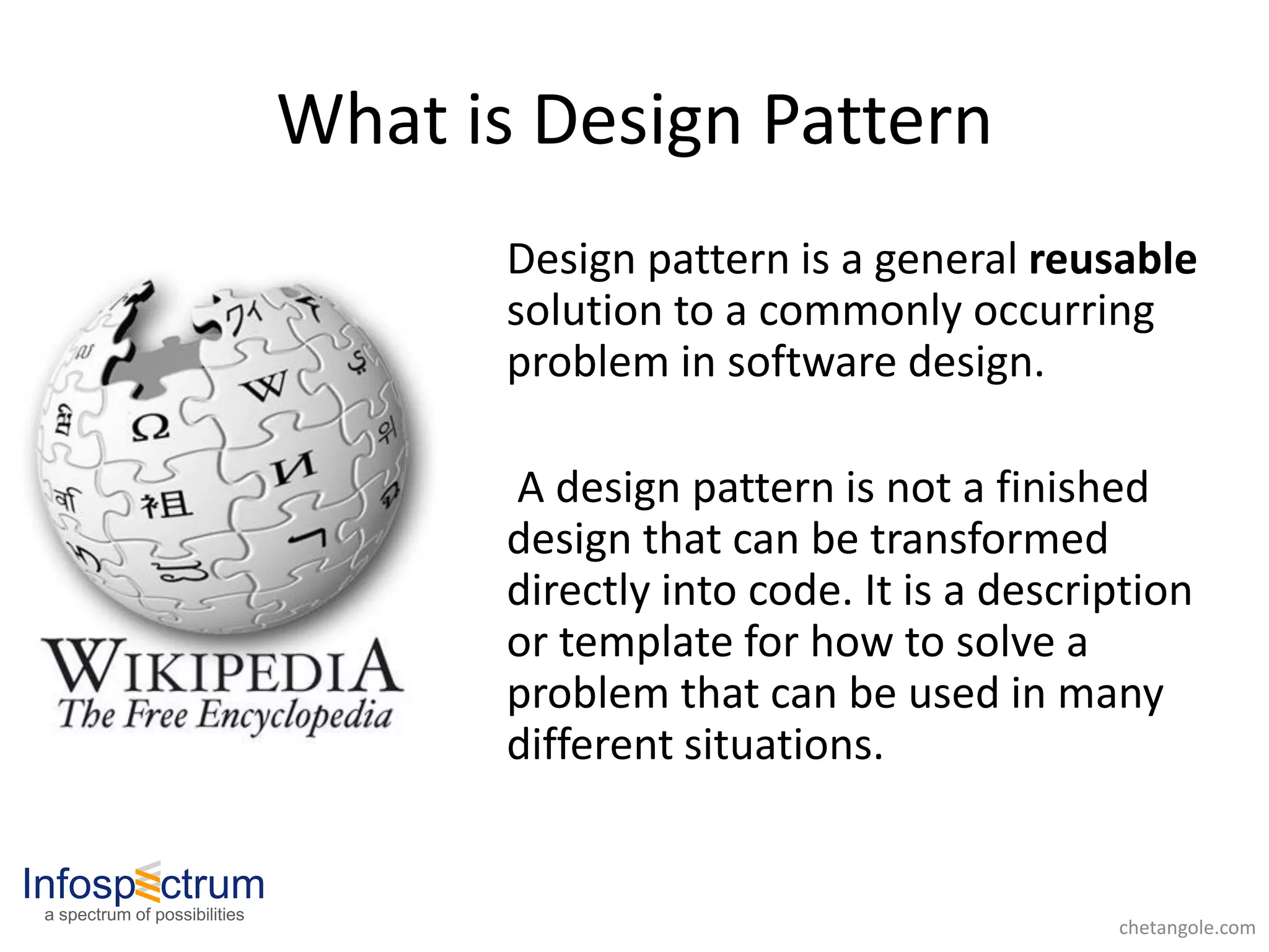 Design Patterns Presentation - Chetan Gole | PDF