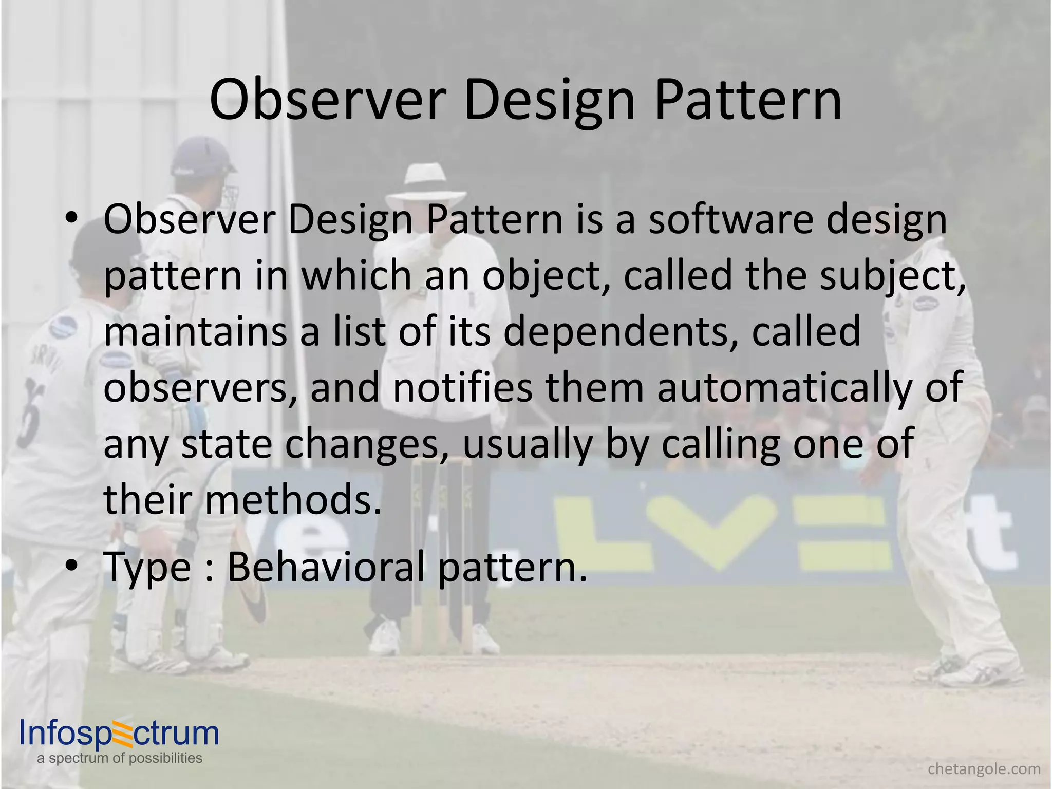 Design Patterns Presentation - Chetan Gole | PDF