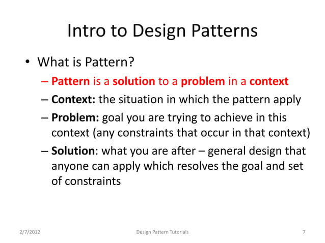 Design patterns tutorials | PDF | Programming Languages | Computing