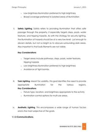 Typical Electrical Design philosophy. | PDF