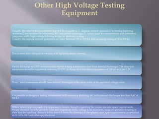 Design planning & layout of high voltage laboratory | PPTX