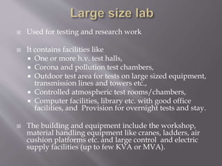 Design planning & layout of high voltage laboratory | PPTX
