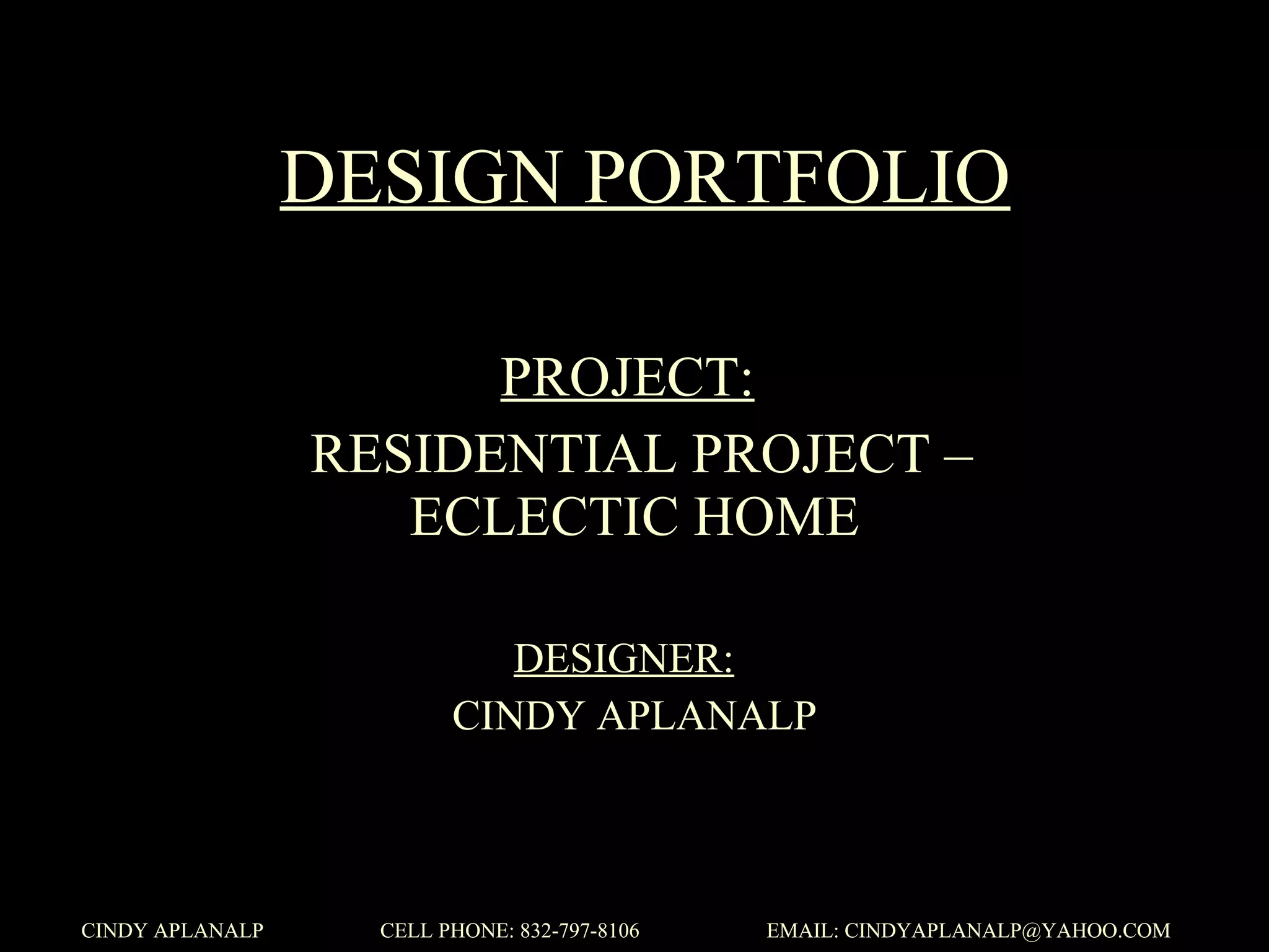 Design Portfolio - Eclectic Designer Home | PPT