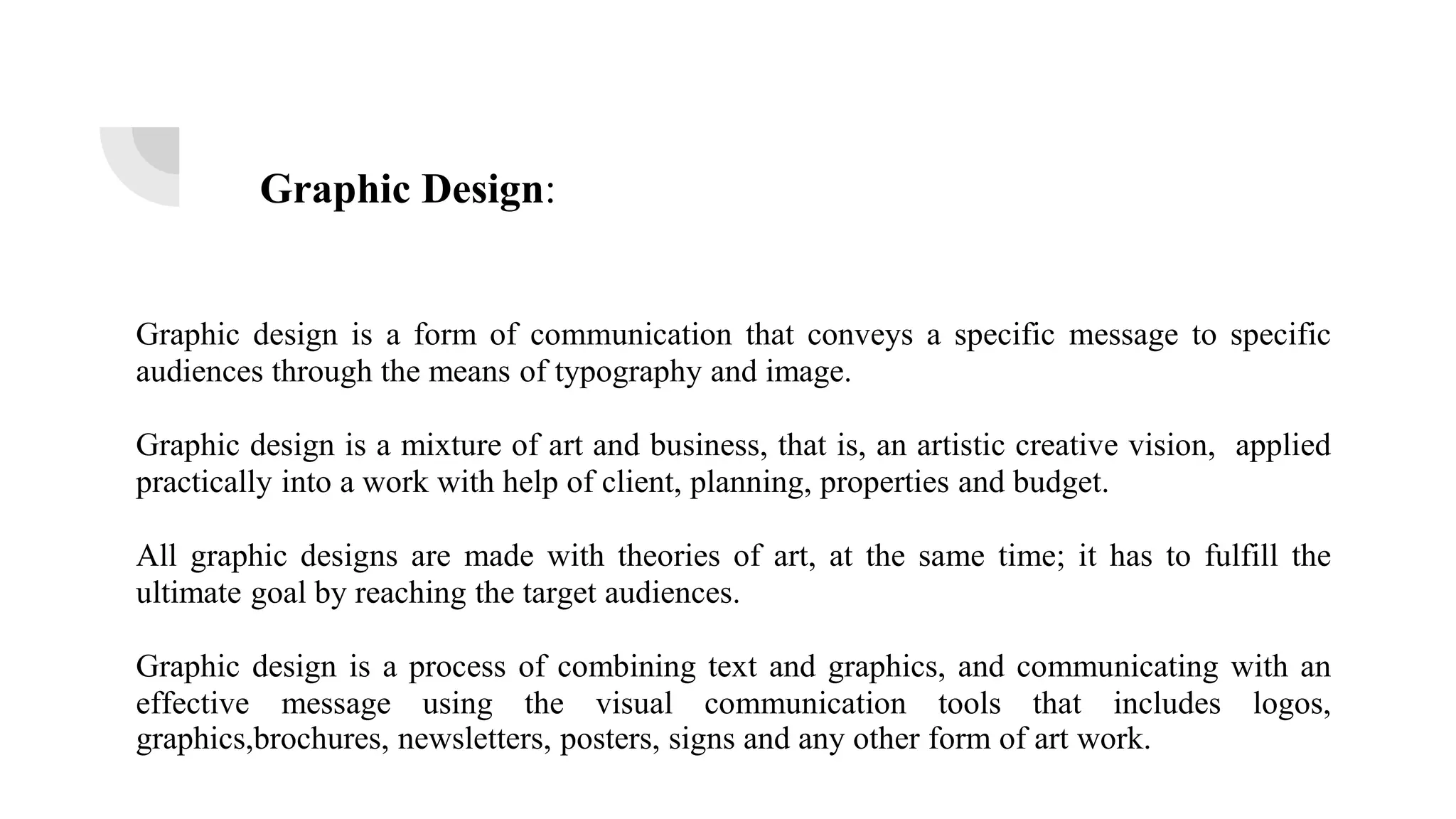 Graphic Design Description Example