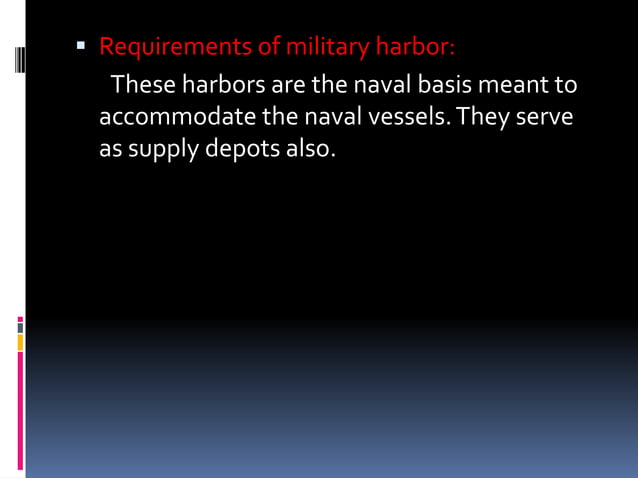 Design principles and requirements of harbours | PPTX