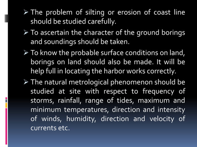Design principles and requirements of harbours | PPTX