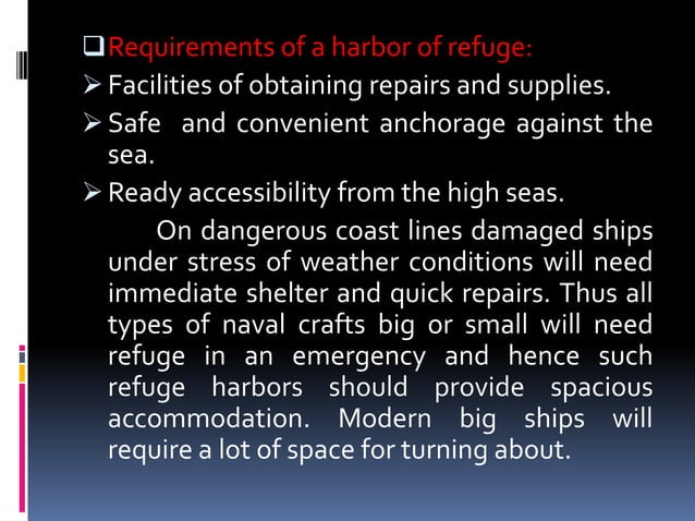 Design principles and requirements of harbours | PPTX