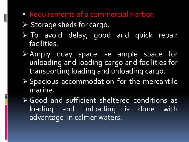 Design principles and requirements of harbours | PPTX