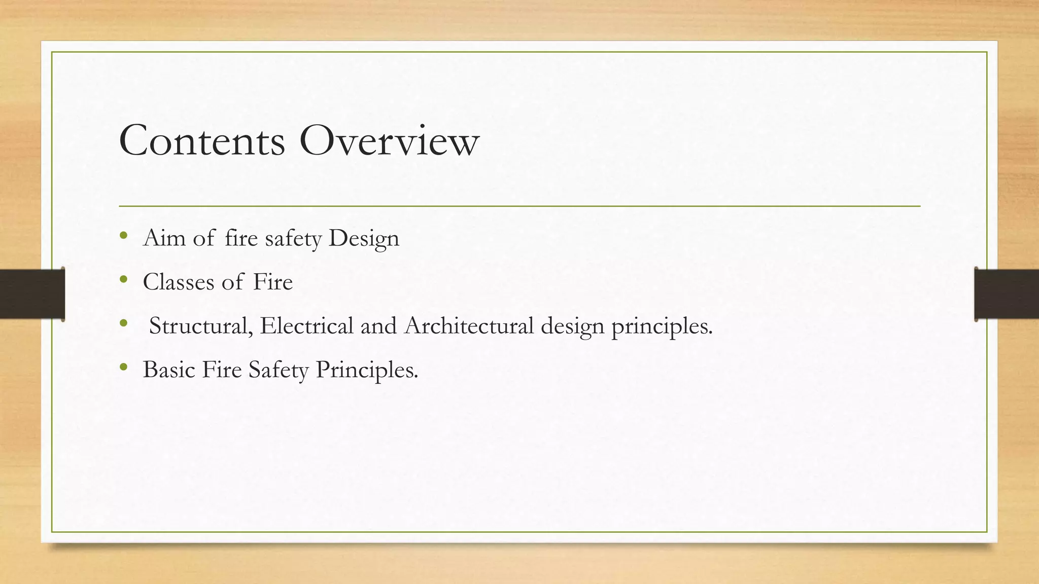 Fire Safety Design principles | PPTX