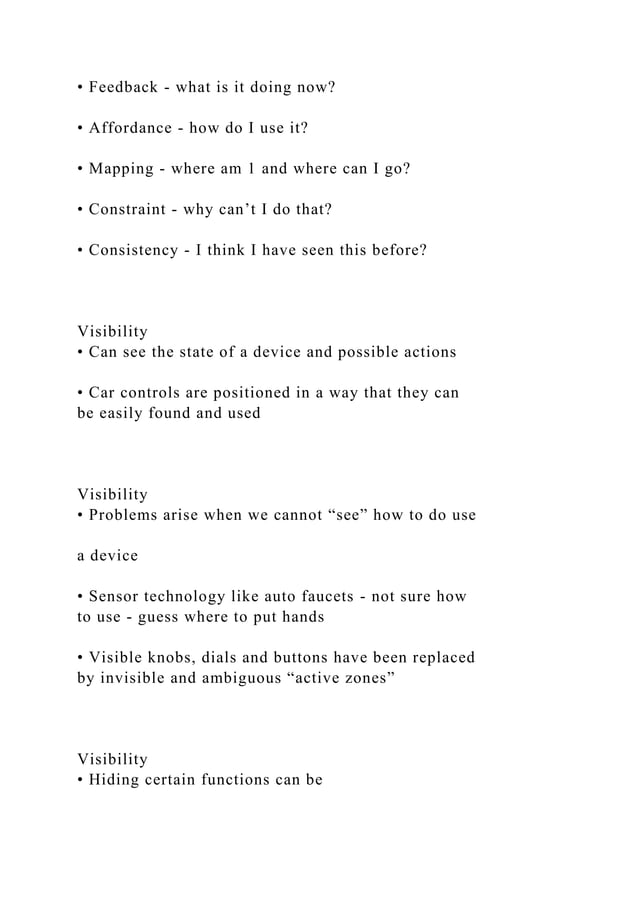 Design Principlesfrom Don Norman’s Design of Everyday Thing.docx