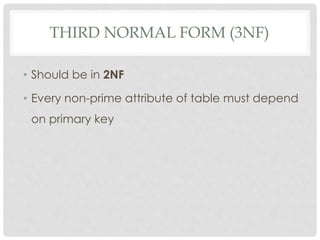 Learn Database Design with MySQL - Chapter 5 - Design principles & normalization | PPTX