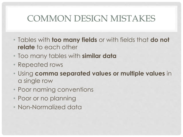 Learn Database Design with MySQL - Chapter 5 - Design principles ...
