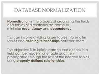 Learn Database Design with MySQL - Chapter 5 - Design principles & normalization | PPTX