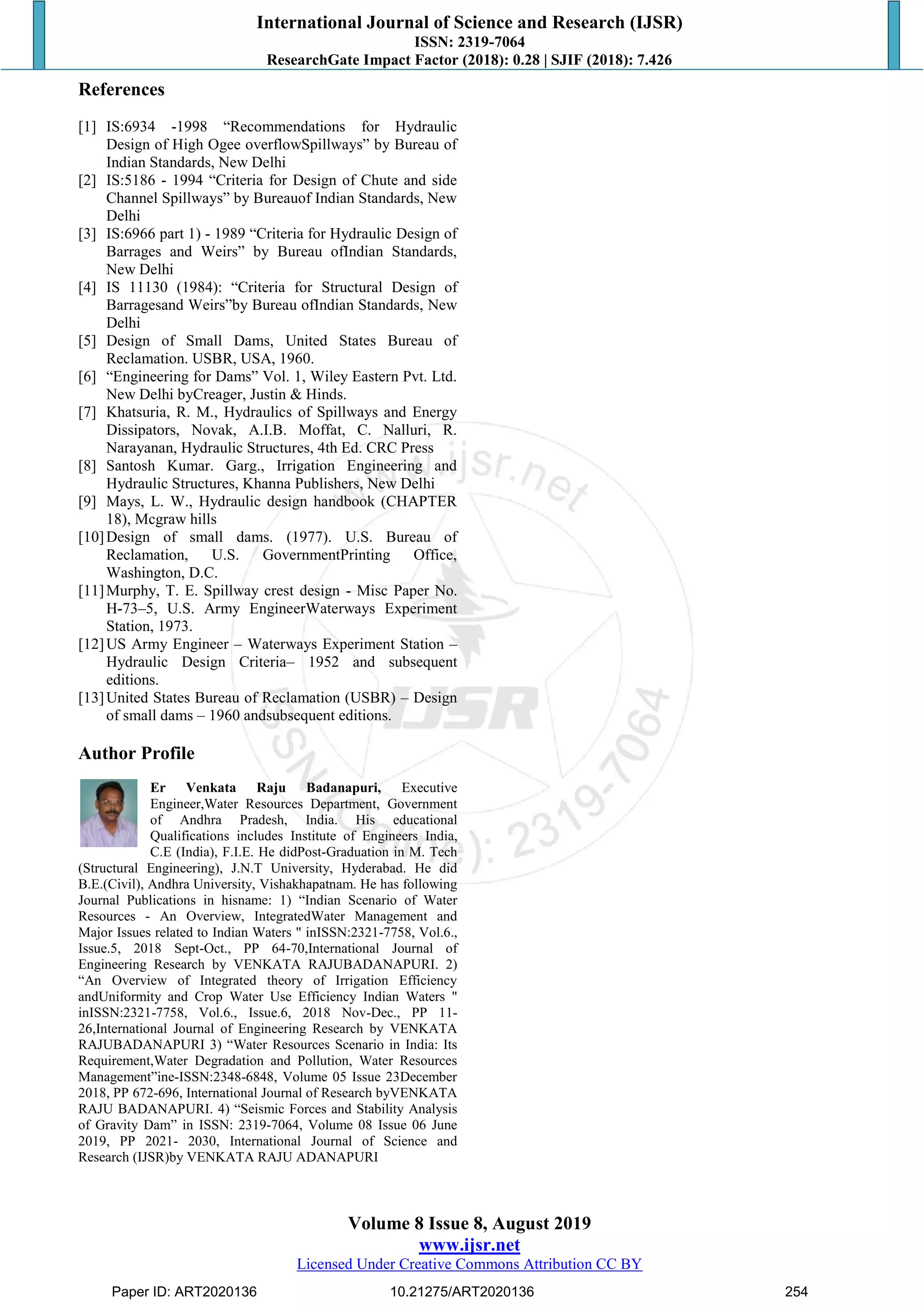 Design Principles that are involved in the Design of Flow over an Ogee ...