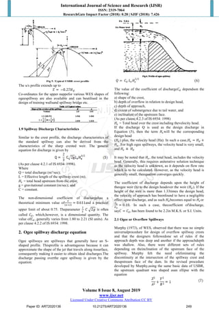 Design Principles that are involved in the Design of Flow over an Ogee ...