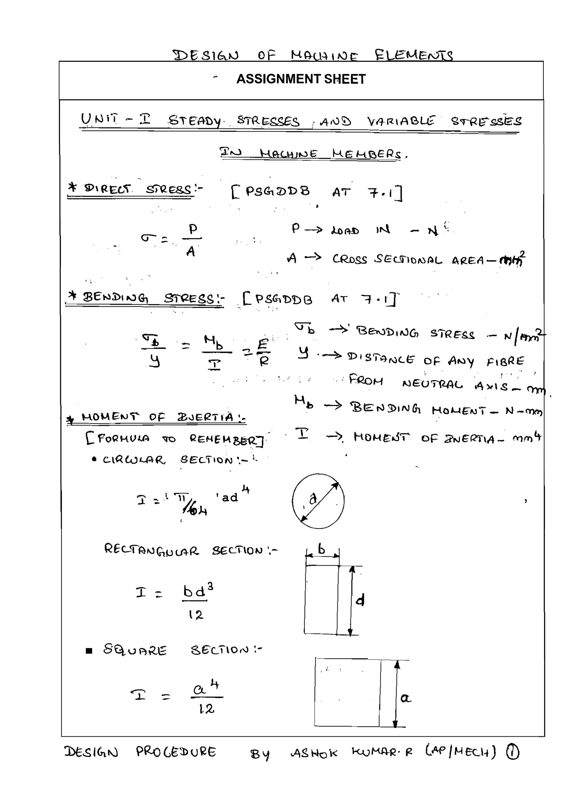 DESIGN OF MACHINE ELEMENTS DESIGN PROCEDURE | PDF | Physics | Science
