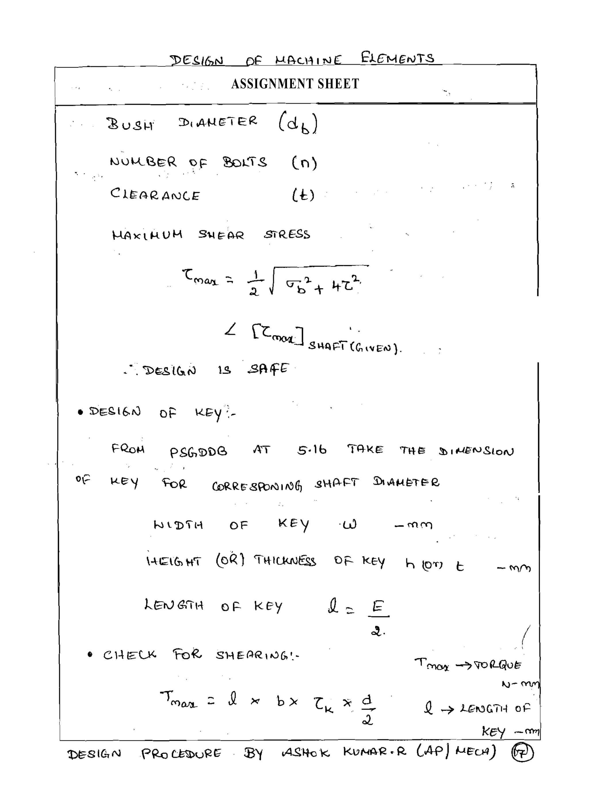 DESIGN OF MACHINE ELEMENTS DESIGN PROCEDURE | PDF | Physics | Science