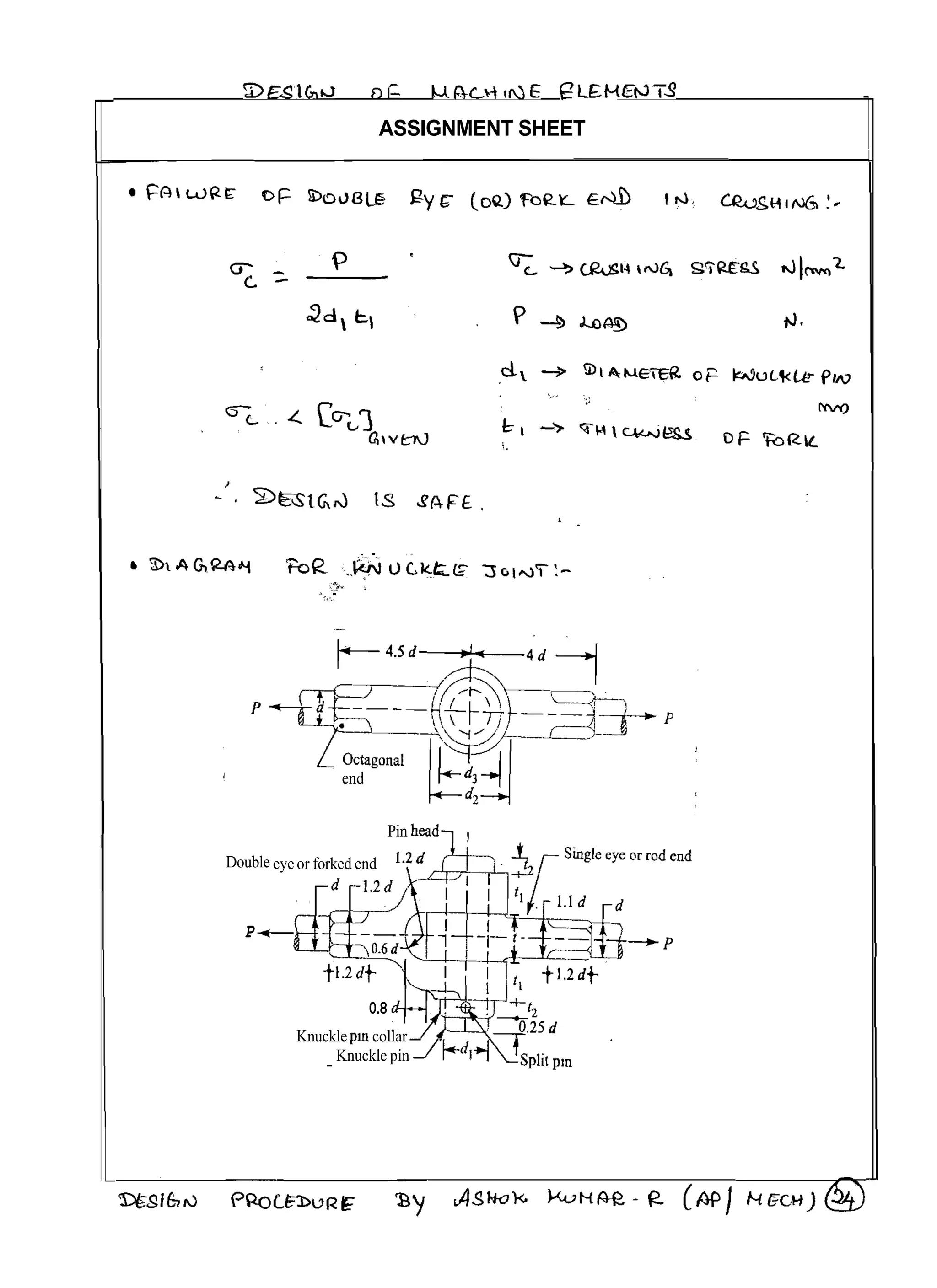DESIGN OF MACHINE ELEMENTS DESIGN PROCEDURE | PDF
