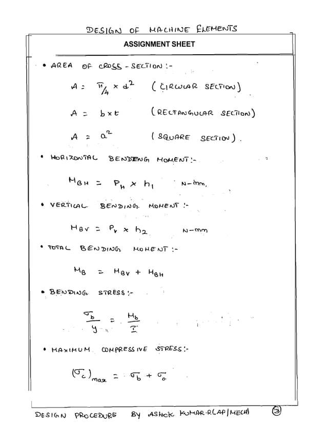 DESIGN OF MACHINE ELEMENTS DESIGN PROCEDURE | PDF | Physics | Science
