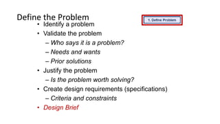 Design process: Stages of Engineering Design | PPTX