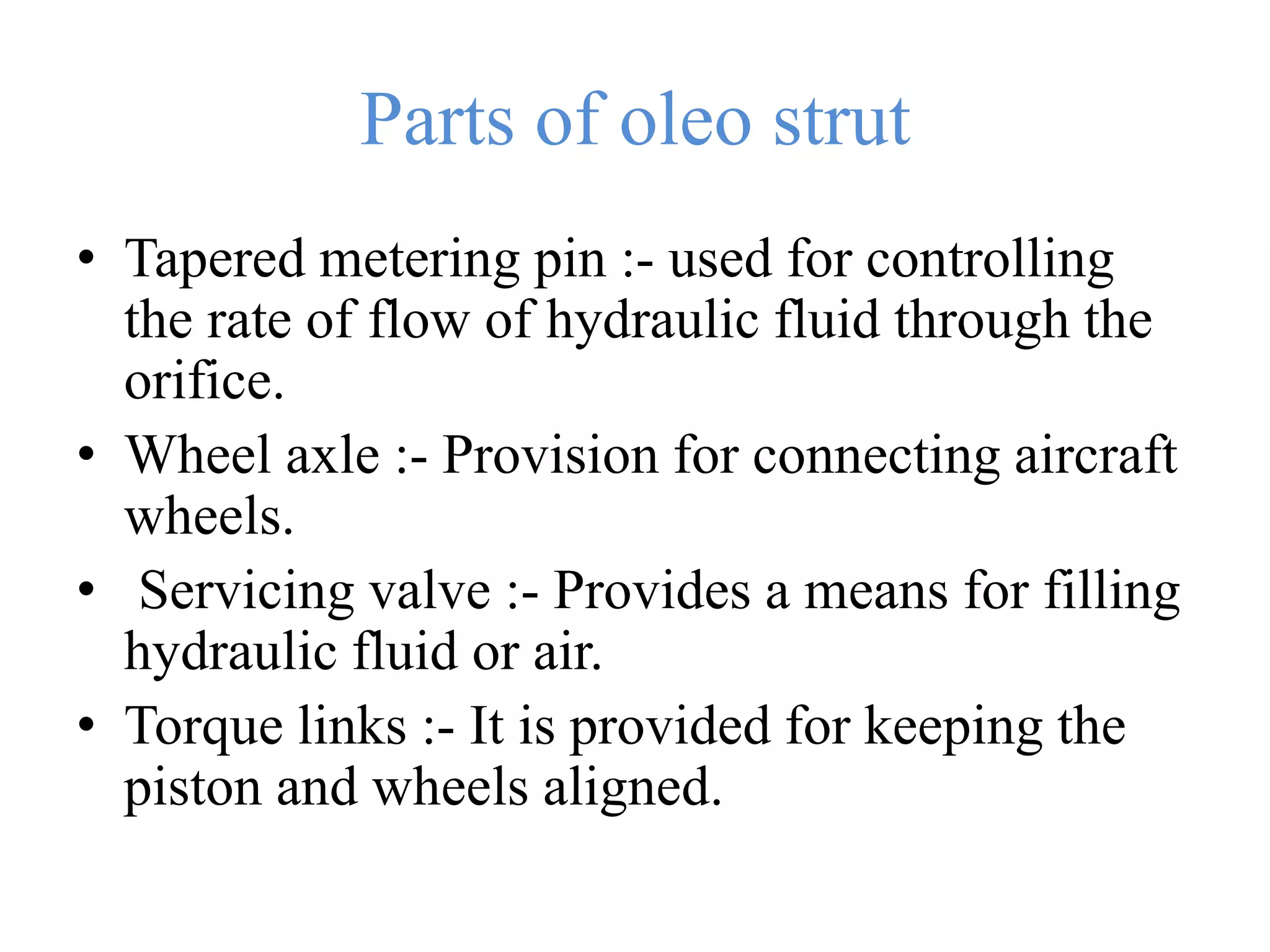 Landing gear (oleo strut) | PPTX