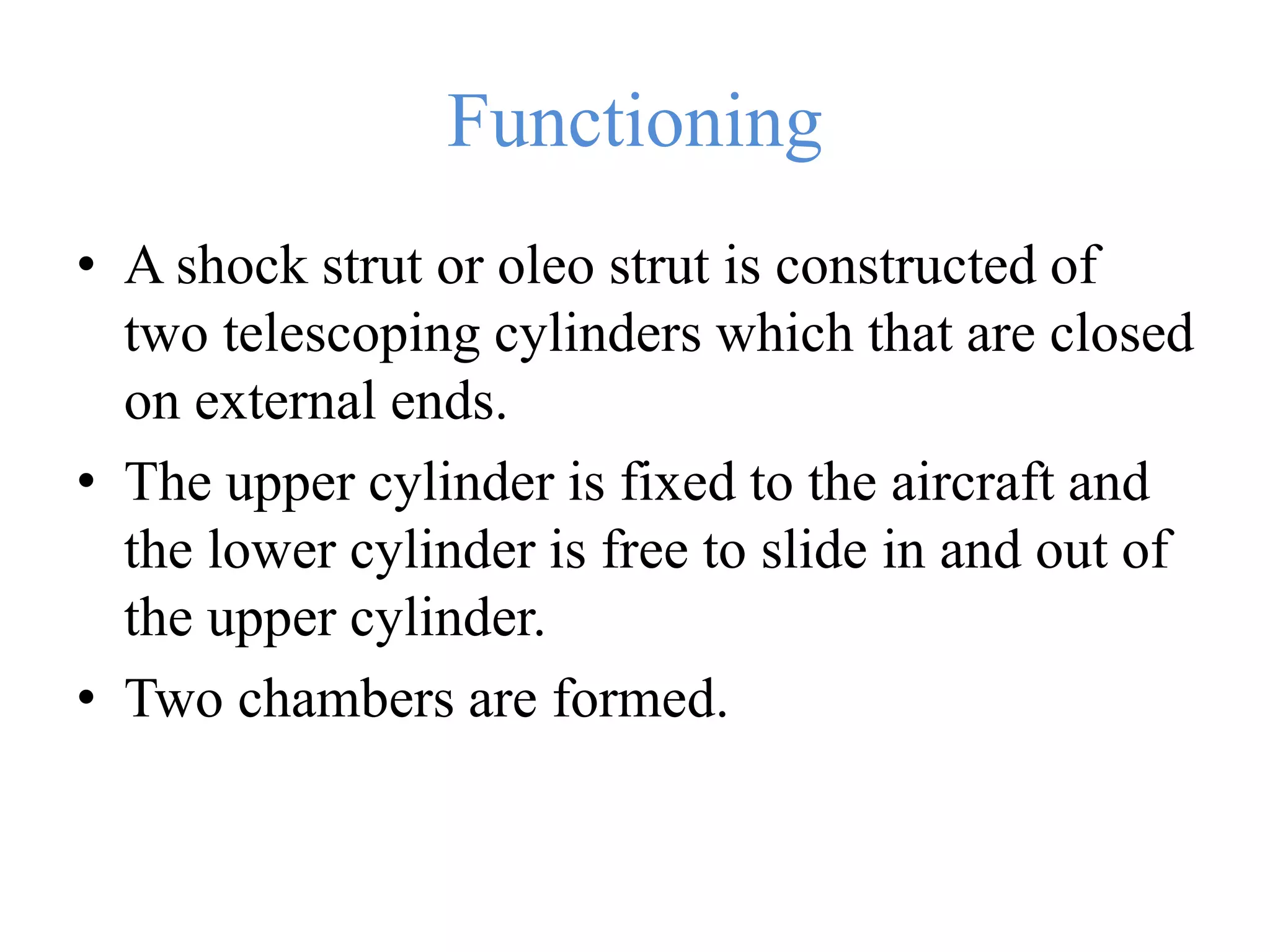Landing gear (oleo strut) | PPTX
