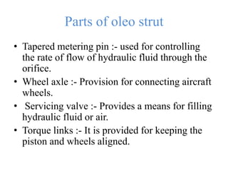 Landing gear (oleo strut) | PPTX