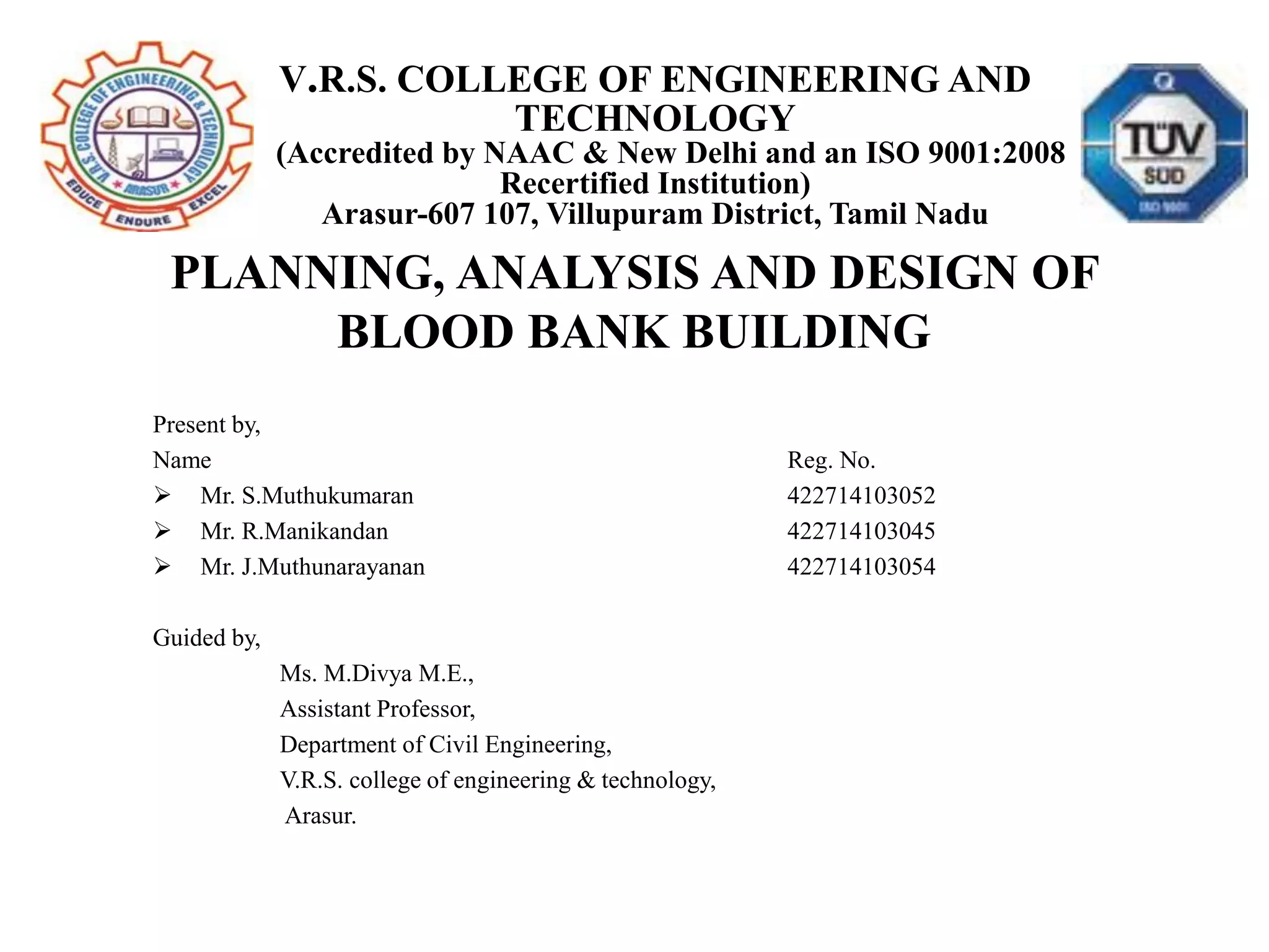 Design project of blood bank building | PDF