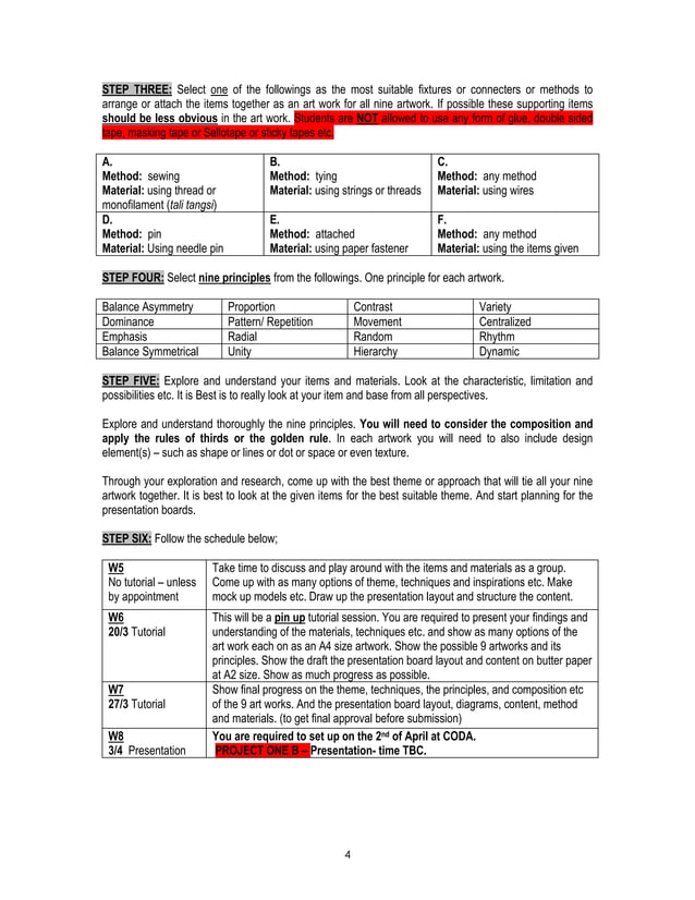 Design project one brief | PDF