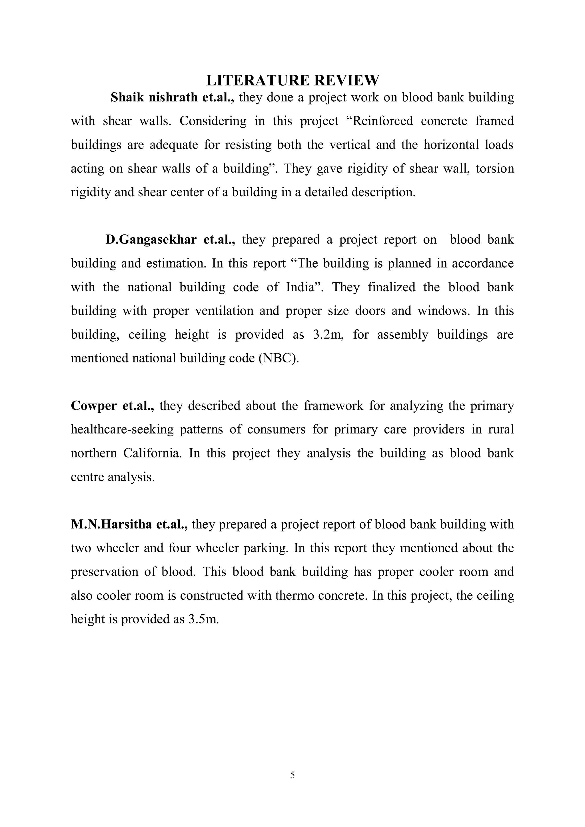 Design project report of blood bank building | PDF