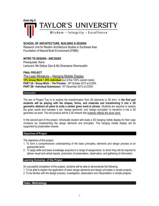 Introduction to Design Final Project | PDF