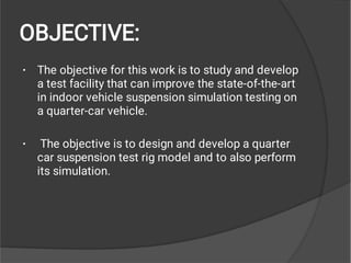 Design proposal of suspension testing rig | PPT