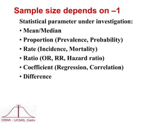 Designs and sample size in medical resarch | PPT