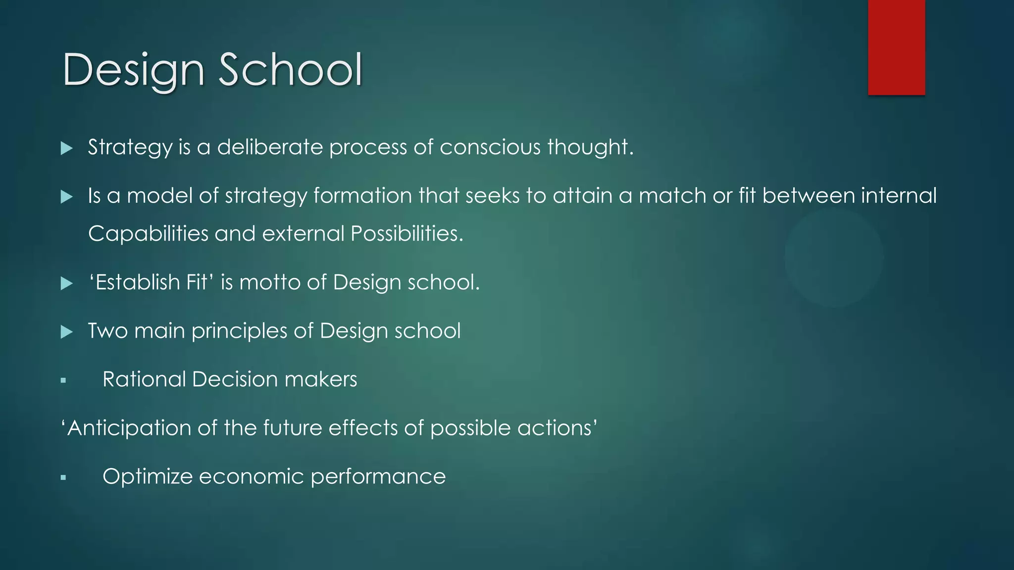 Design school of strategic management | PPT