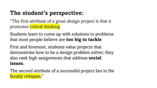 Design School Confidential Class Projects | PPT