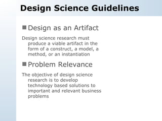 Design Science Introduction | PPT