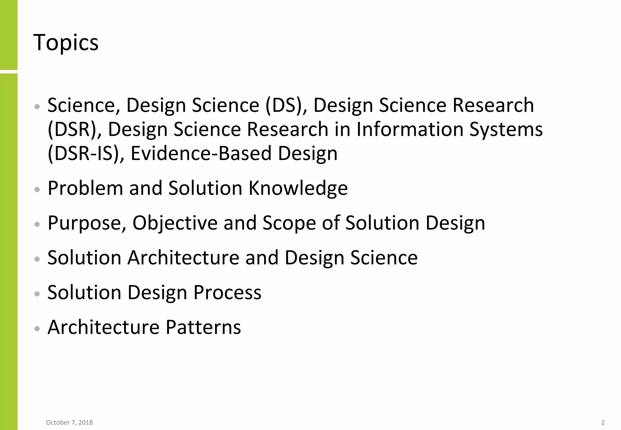 Design Science and Solution Architecture | PDF