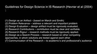 Design Science in Information Systems | PPTX