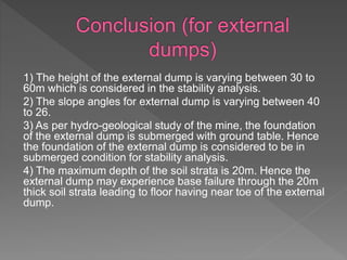 Design, seepage analysis and controls of waste dumps | PPTX