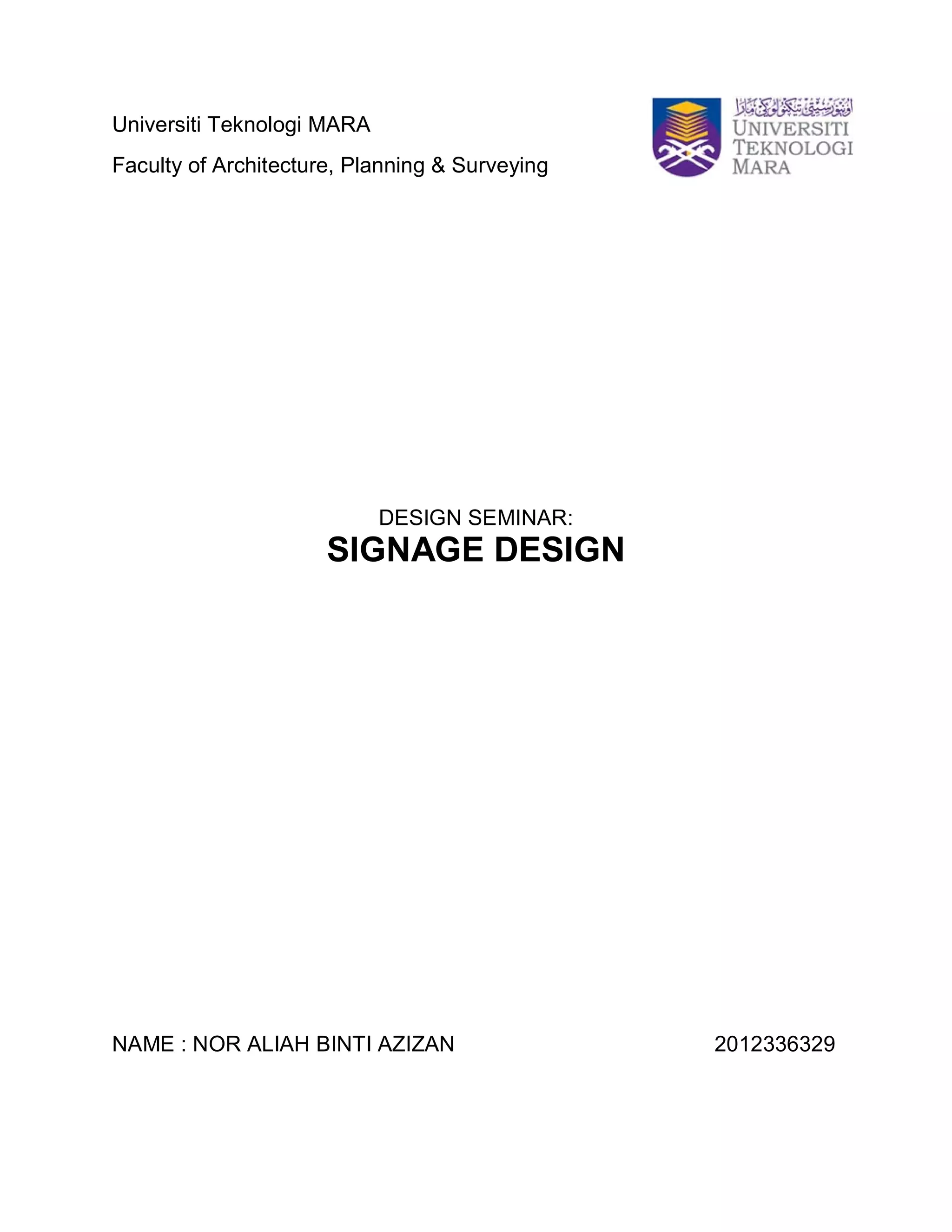 Signage Design | PDF