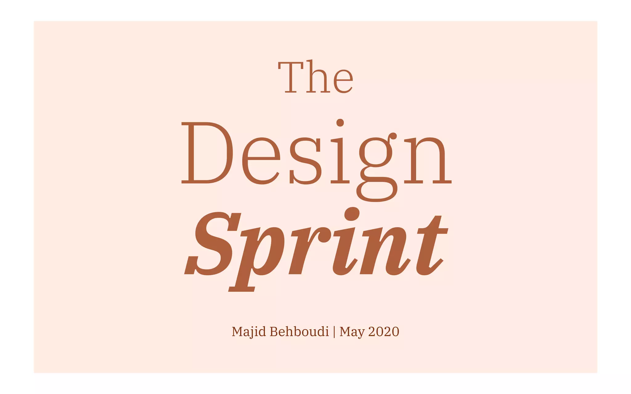 Majid Behboudi: The Design Sprint | PDF