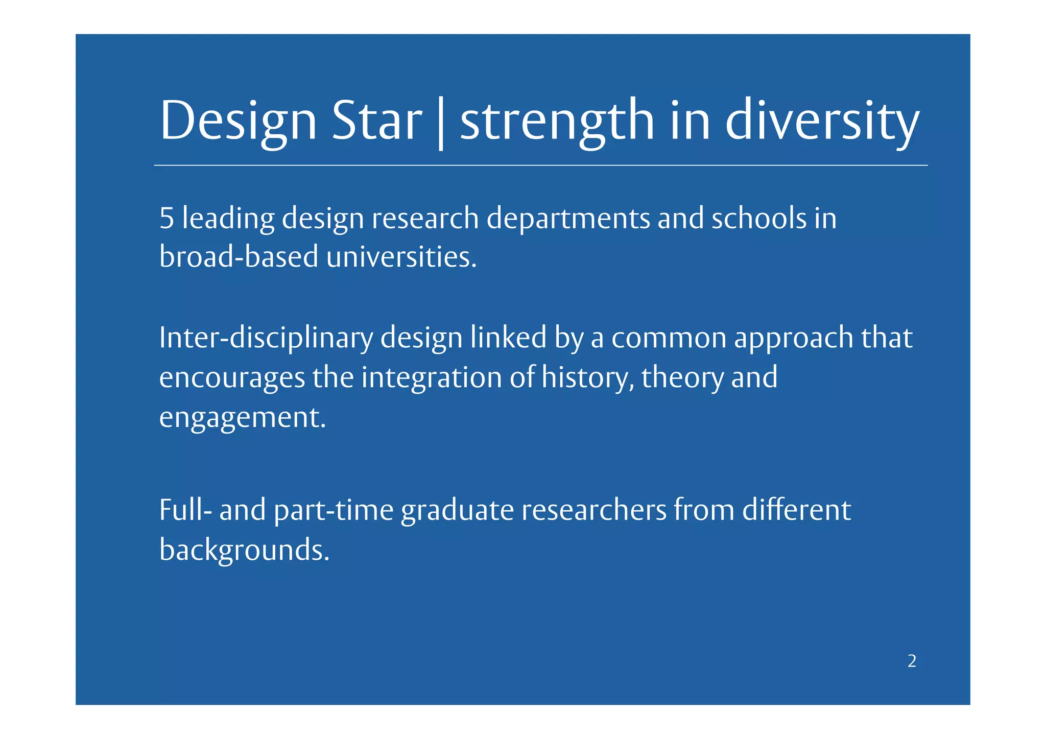 Design Star Consortium (Centres for Doctoral Training) | PPT