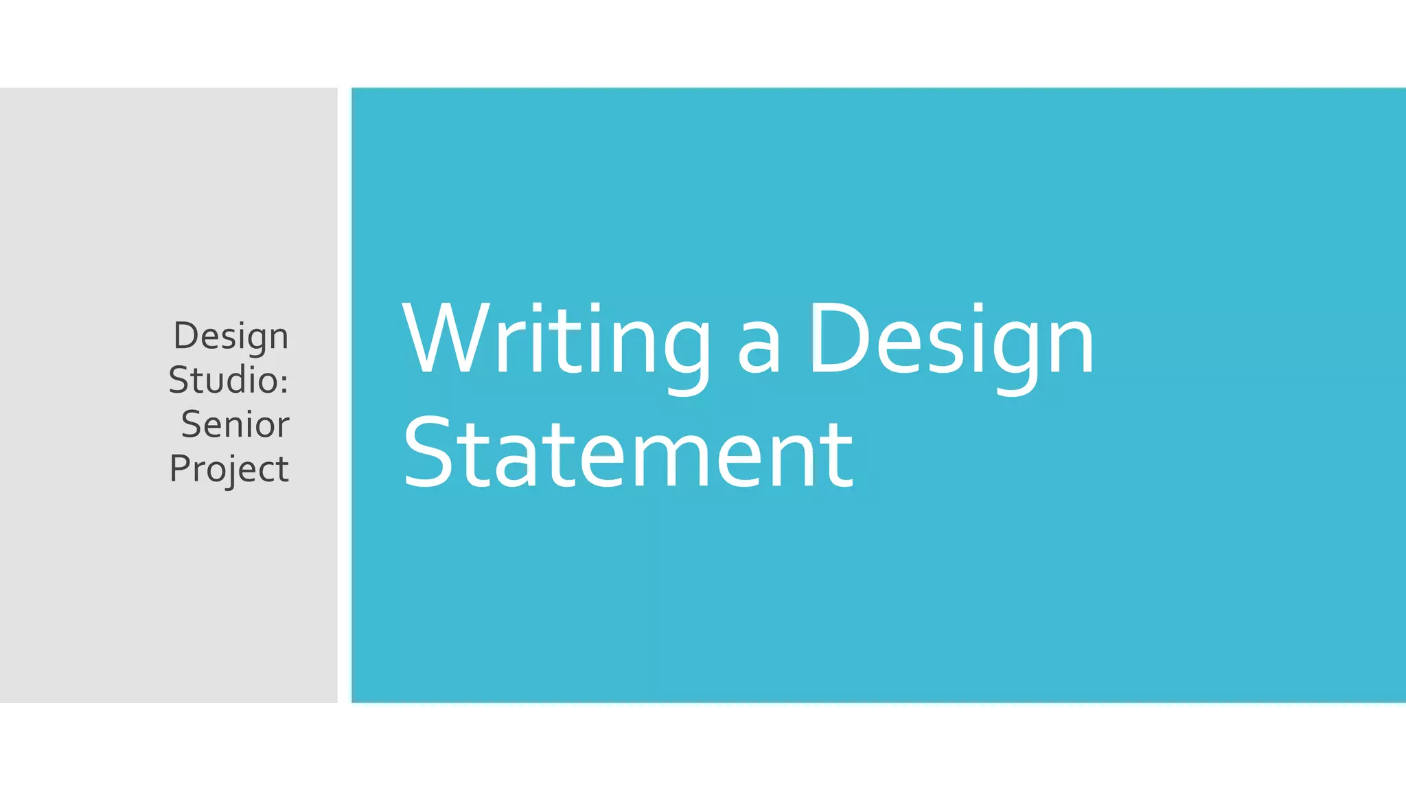 Design statement | PPTX
