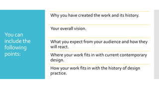 Design statement | PPTX